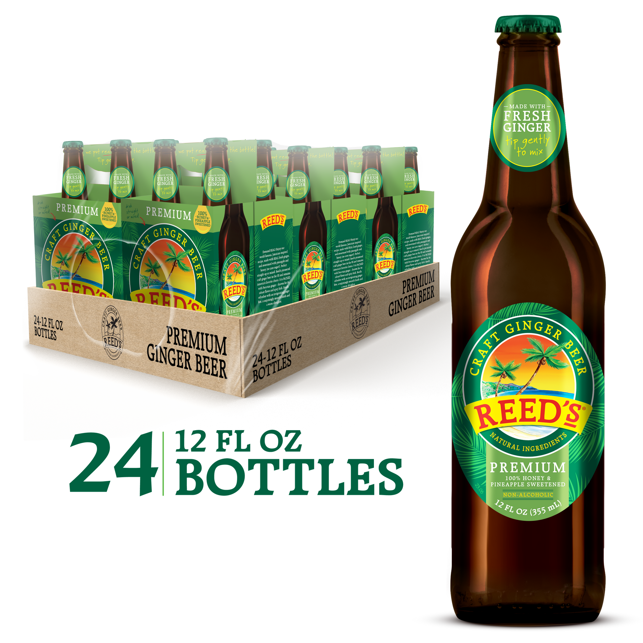 Reed's Premium Ginger Beer 24 Pack - Glass Bottles - Drink Reed's ...