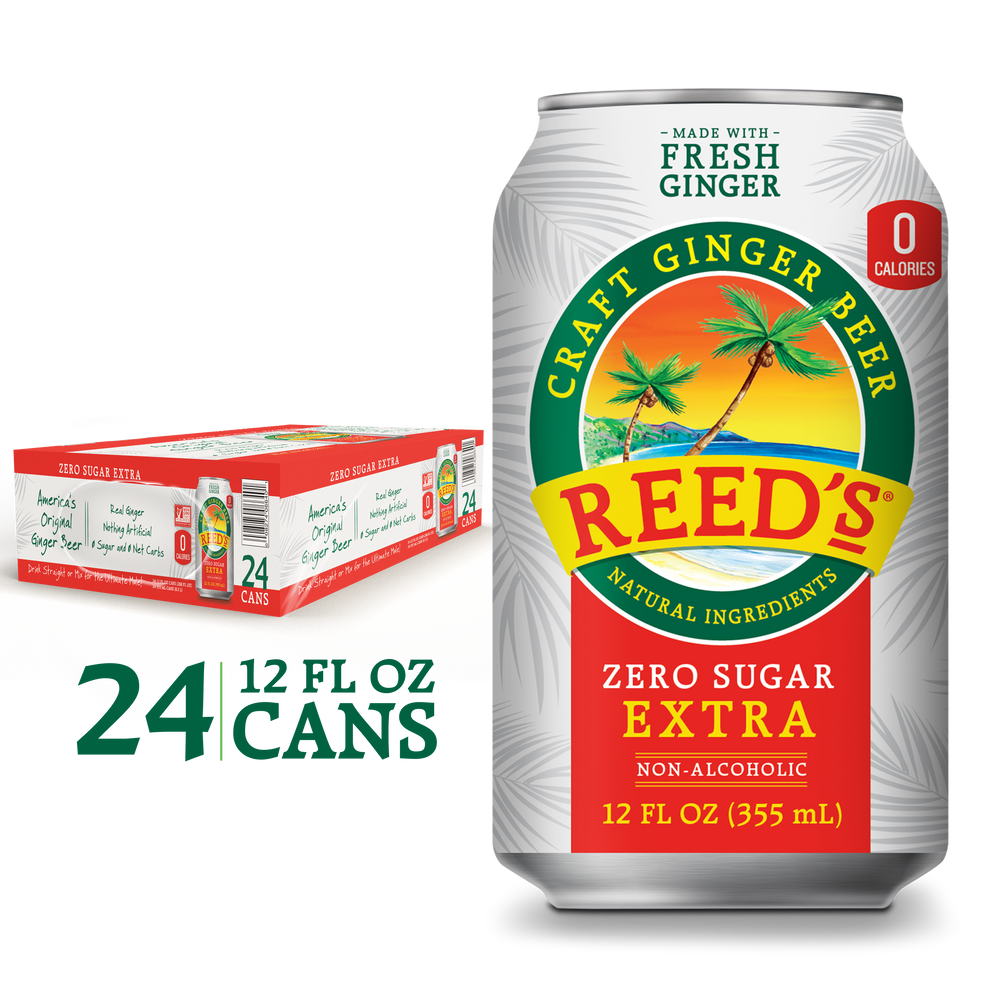 Reed's Zero Sugar Extra Ginger Beer 24 Pack - Cans - Drink Reed's ...